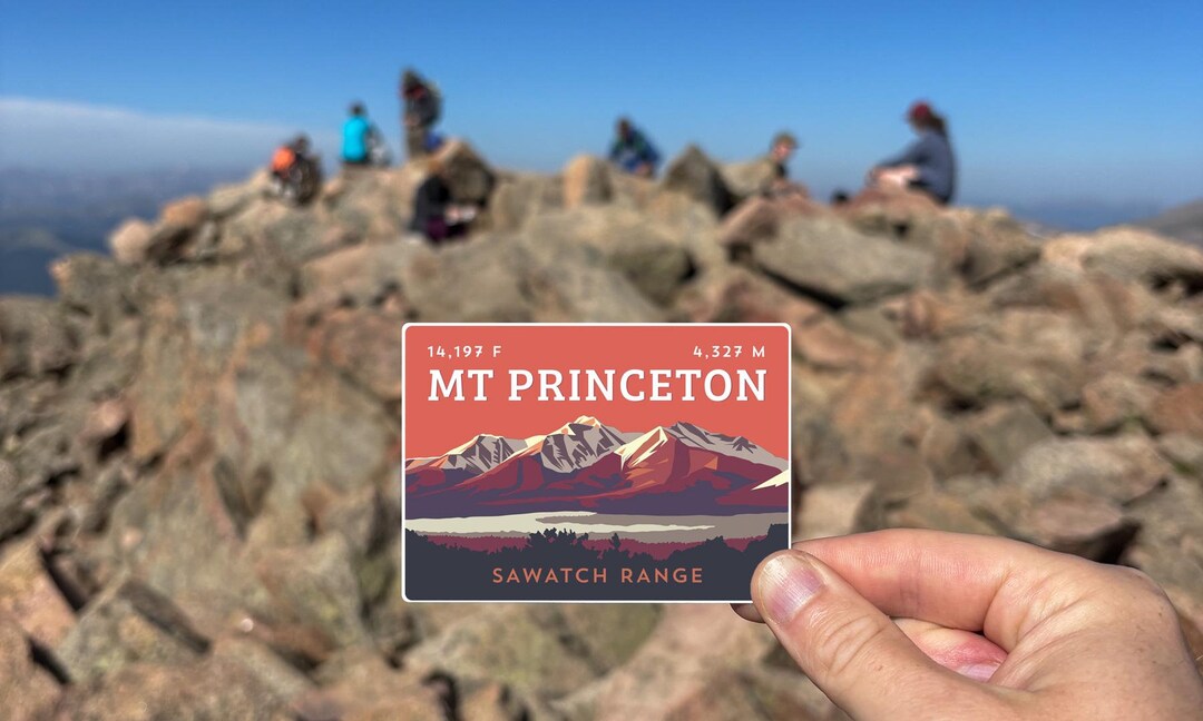 Mount Princeton Colorado 14er Sticker - Weatherproof, Mountain ...