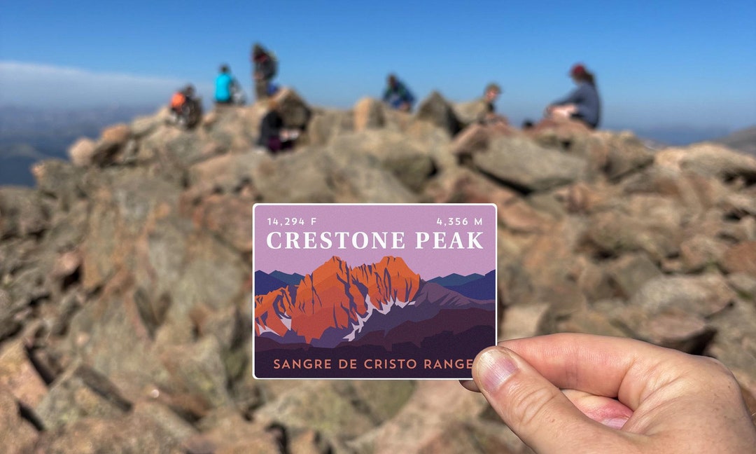 Crestone Peak Colorado 14er Sticker - Weatherproof, Mountain ...