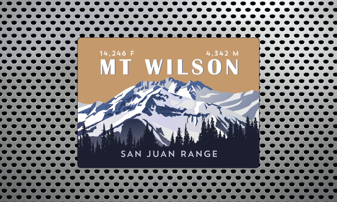 Mount Wilson Colorado 14er Magnet - High Quality, Durable, 14er ...