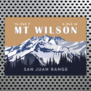 Mount Wilson Colorado 14er Magnet - High Quality, Durable, 14er ...
