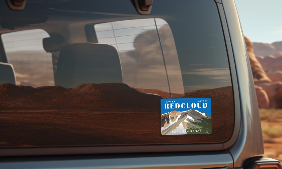 Redcloud Peak Colorado 14er Sticker - Weatherproof, Mountain ...