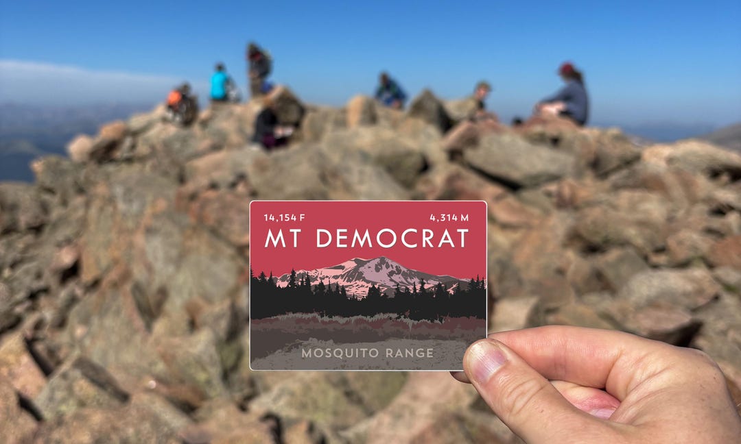 Mount Democrat Colorado 14er Sticker - Weatherproof, Mountain ...