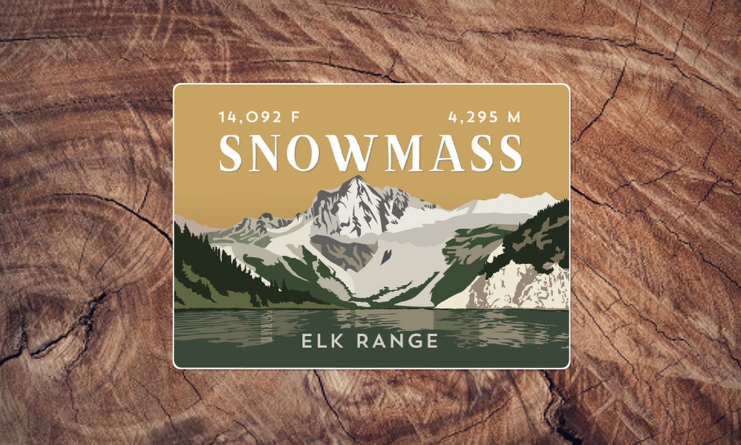 Snowmass Mountain Colorado 14er Sticker High Quality, Weatherproof ...