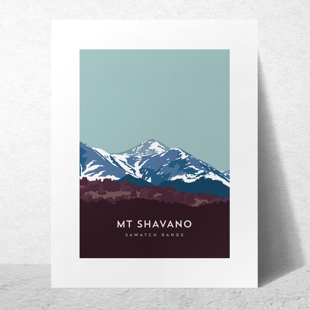 Mount Shavano Colorado 14er Print - Custom Sizes, Framed Art, Mountain ...
