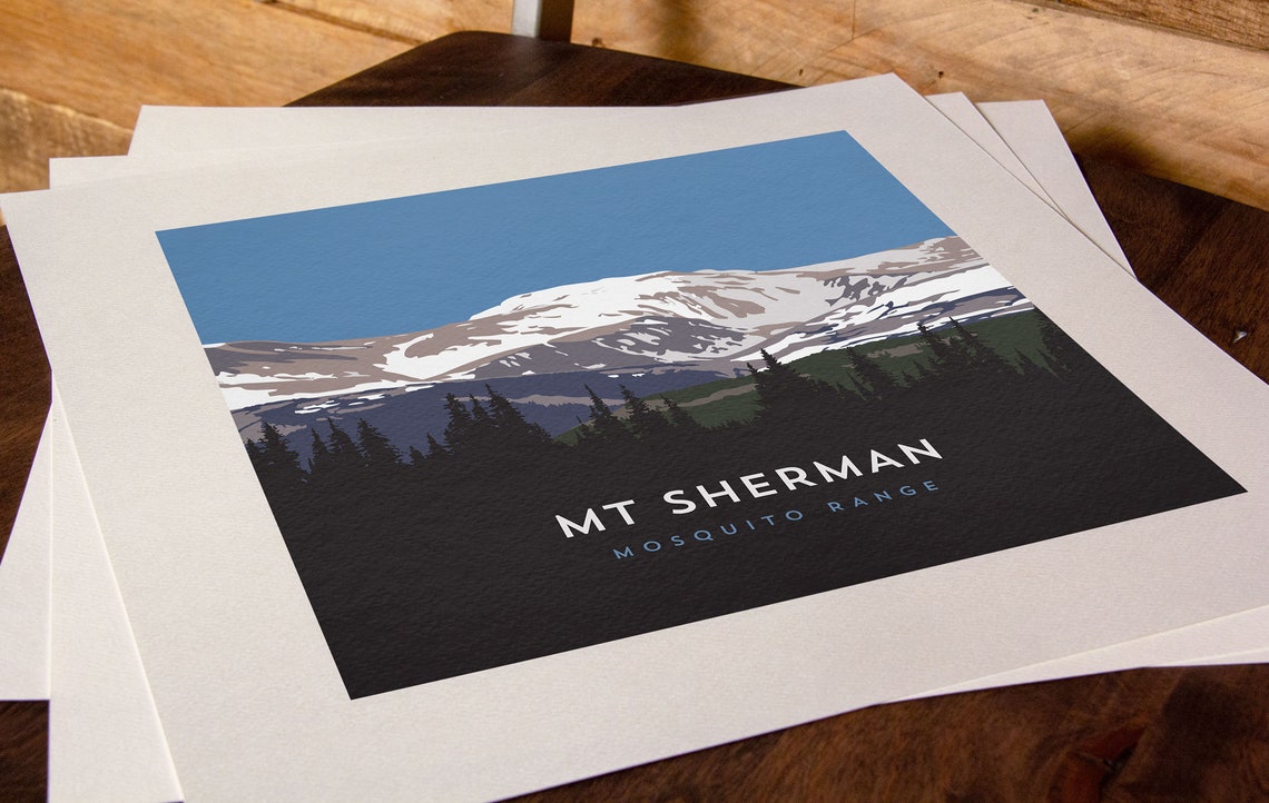 Mount Sherman Colorado 14er Print High Quality 14er Poster - Etsy