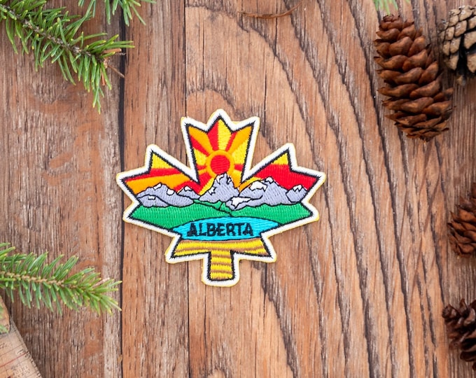 Alberta Maple Leaf Iron-on And/or Sew-on Colourful - Etsy Canada