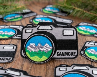 Banff Camera Patch Travel Iron-on And/or Sew-on Colourful Embroidered ...
