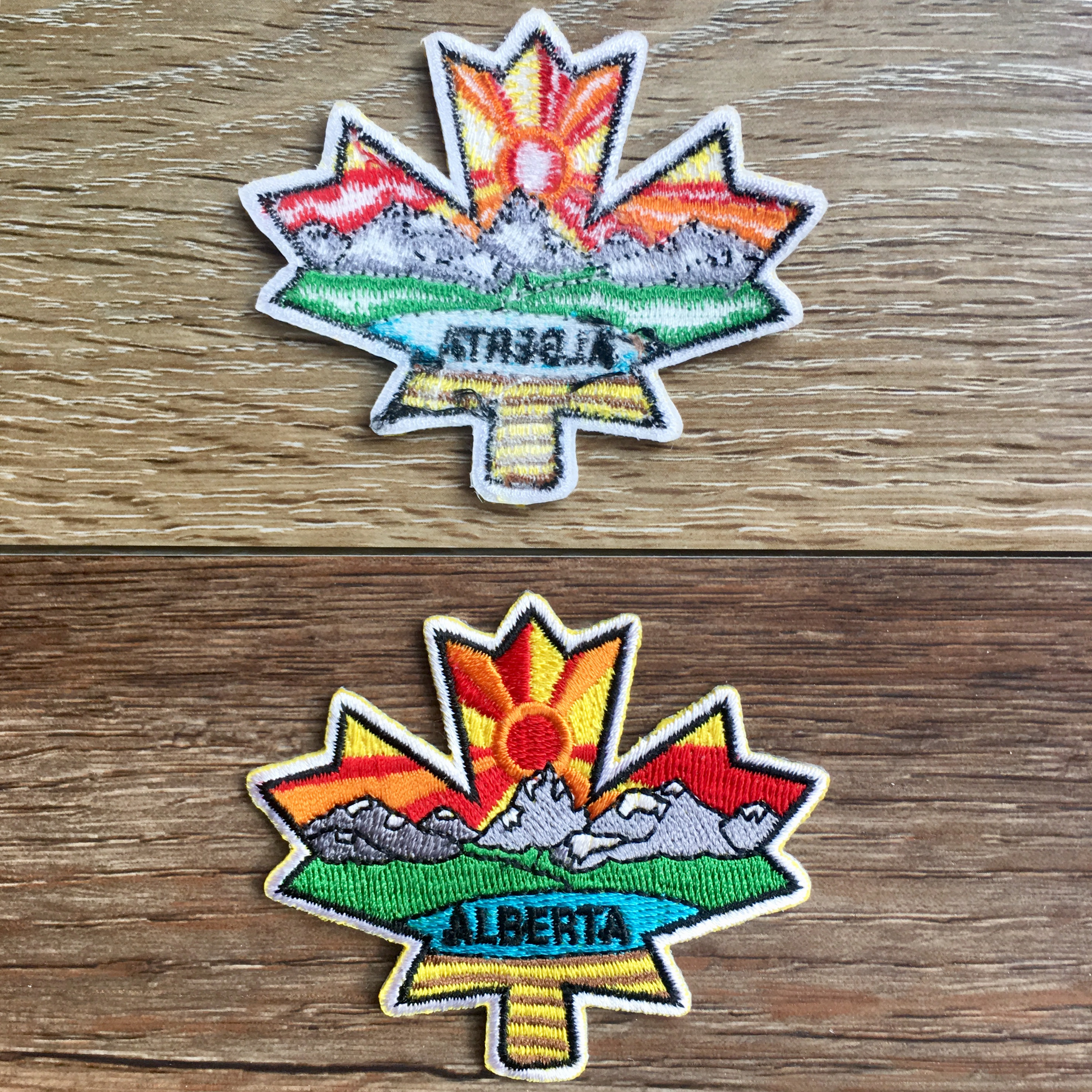 Alberta Maple Leaf Iron-on And/or Sew-on Colourful | Etsy Canada