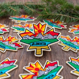 Alberta - Maple Leaf - Iron-on And/or Sew-on - Colourful Embroidered ...
