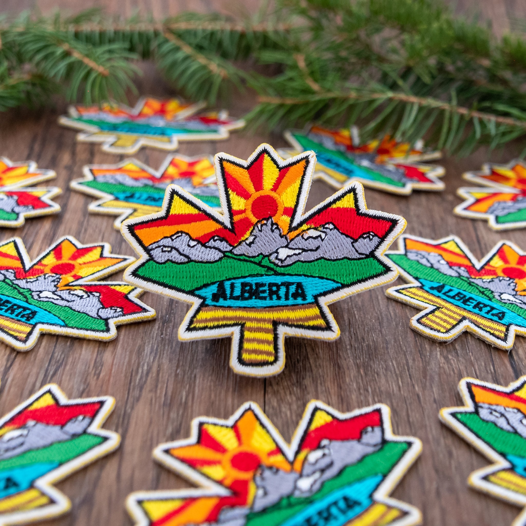 Alberta - Maple Leaf - Iron-on And/or Sew-on - Colourful Embroidered ...