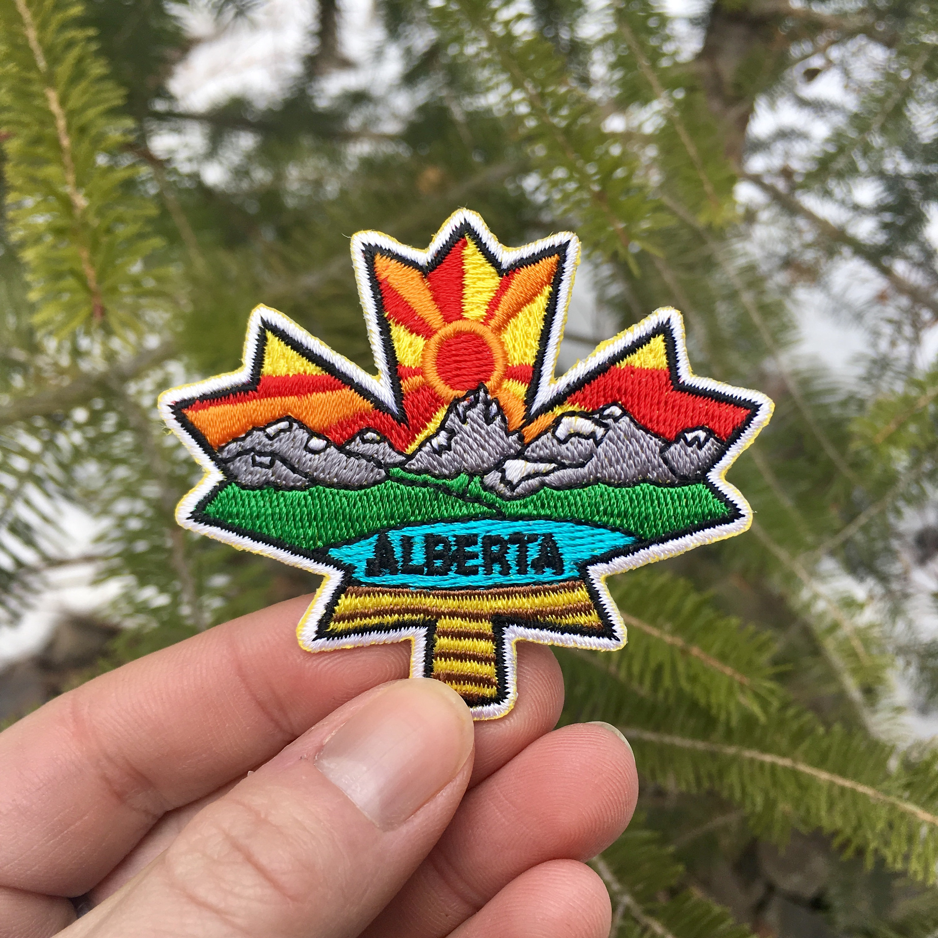 Alberta - Maple Leaf - Iron-on And/or Sew-on - Colourful Embroidered ...