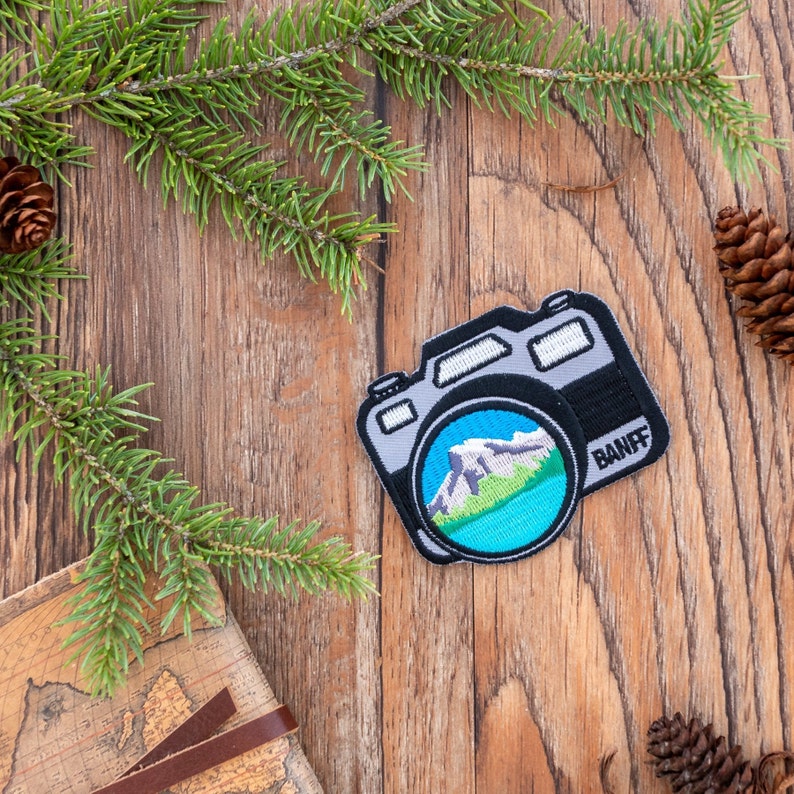 Banff Camera Patch – Travel – Iron-on And/or Sew-on – Colourful Embroidered Patch - Etsy UK