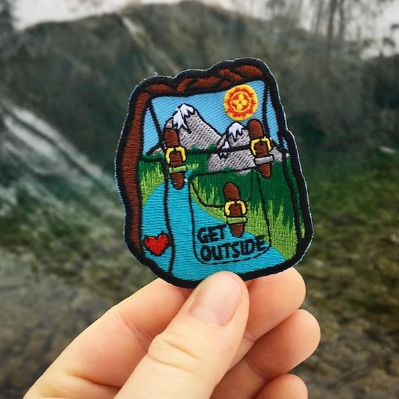 Get Outside Backpack Patch Iron-On and/or Sew-On | Etsy