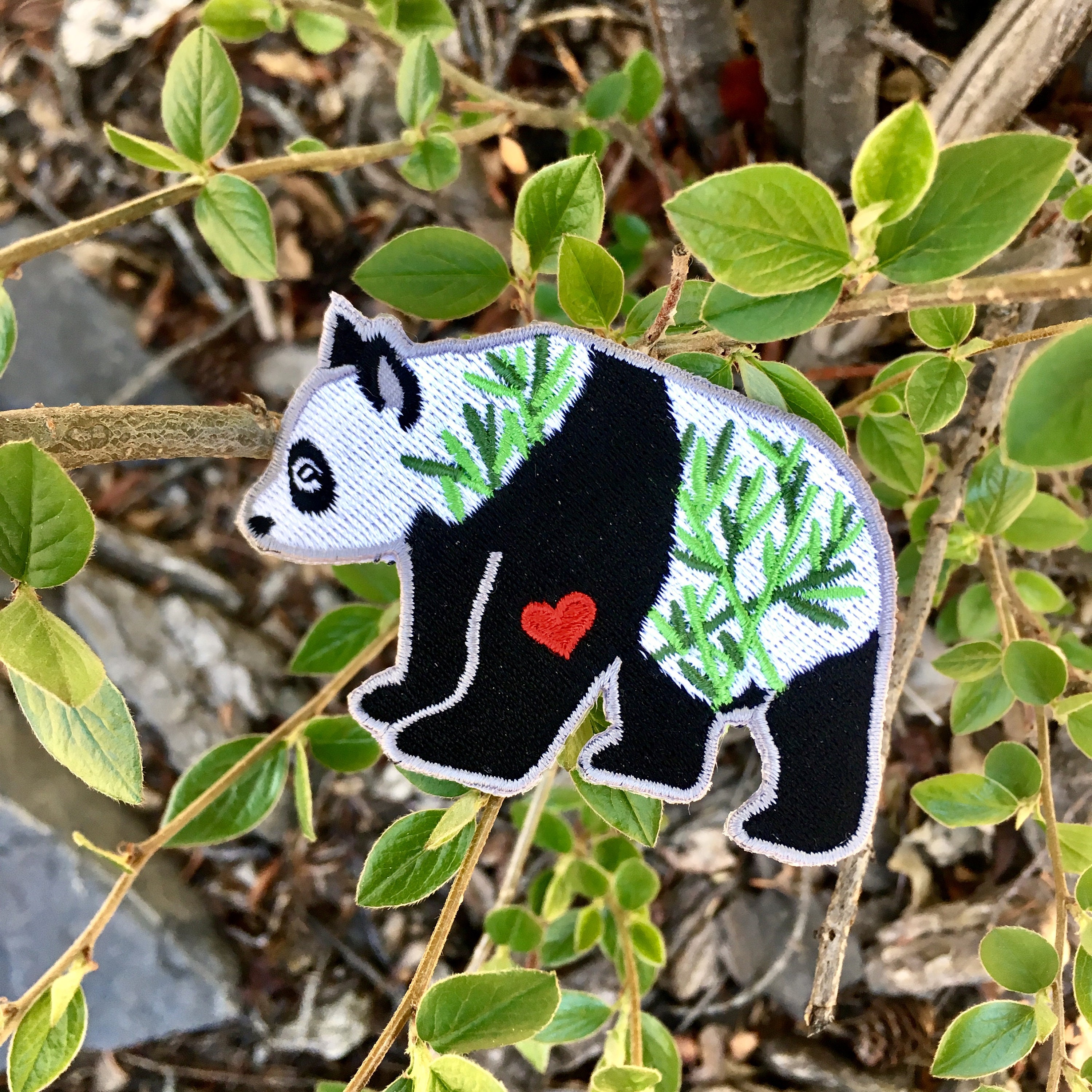 Panda Love - Bamboo - Iron-on And/or Sew-on - Colourful Embroidered ...