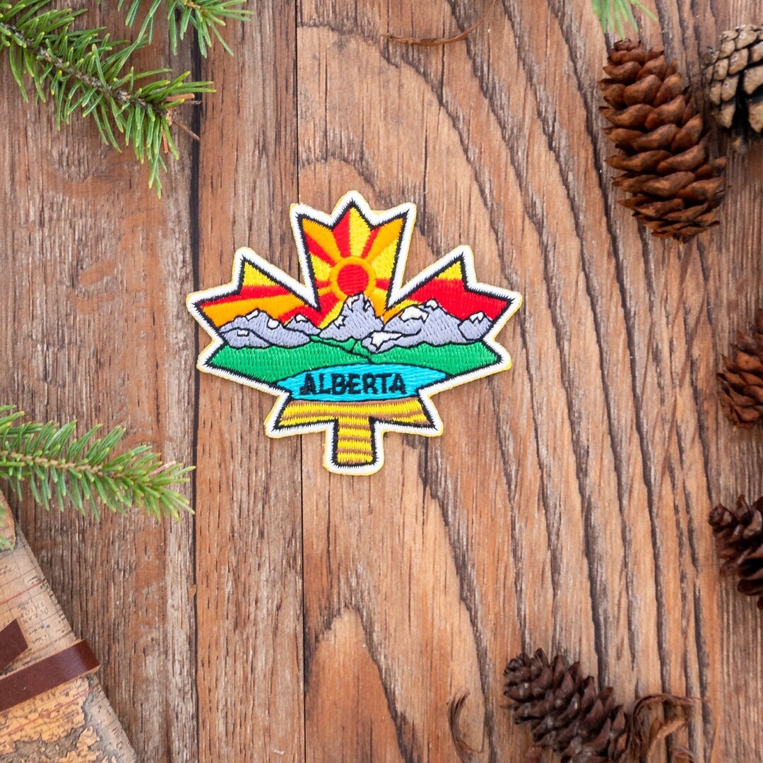 Alberta - Maple Leaf - Iron-on And/or Sew-on - Colourful Embroidered ...
