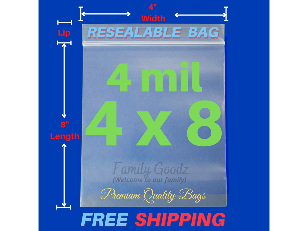 4x8 Clear Plastic Resealable Zip Top 4 Mil Clear Plastic 4 Mil Zipper ...