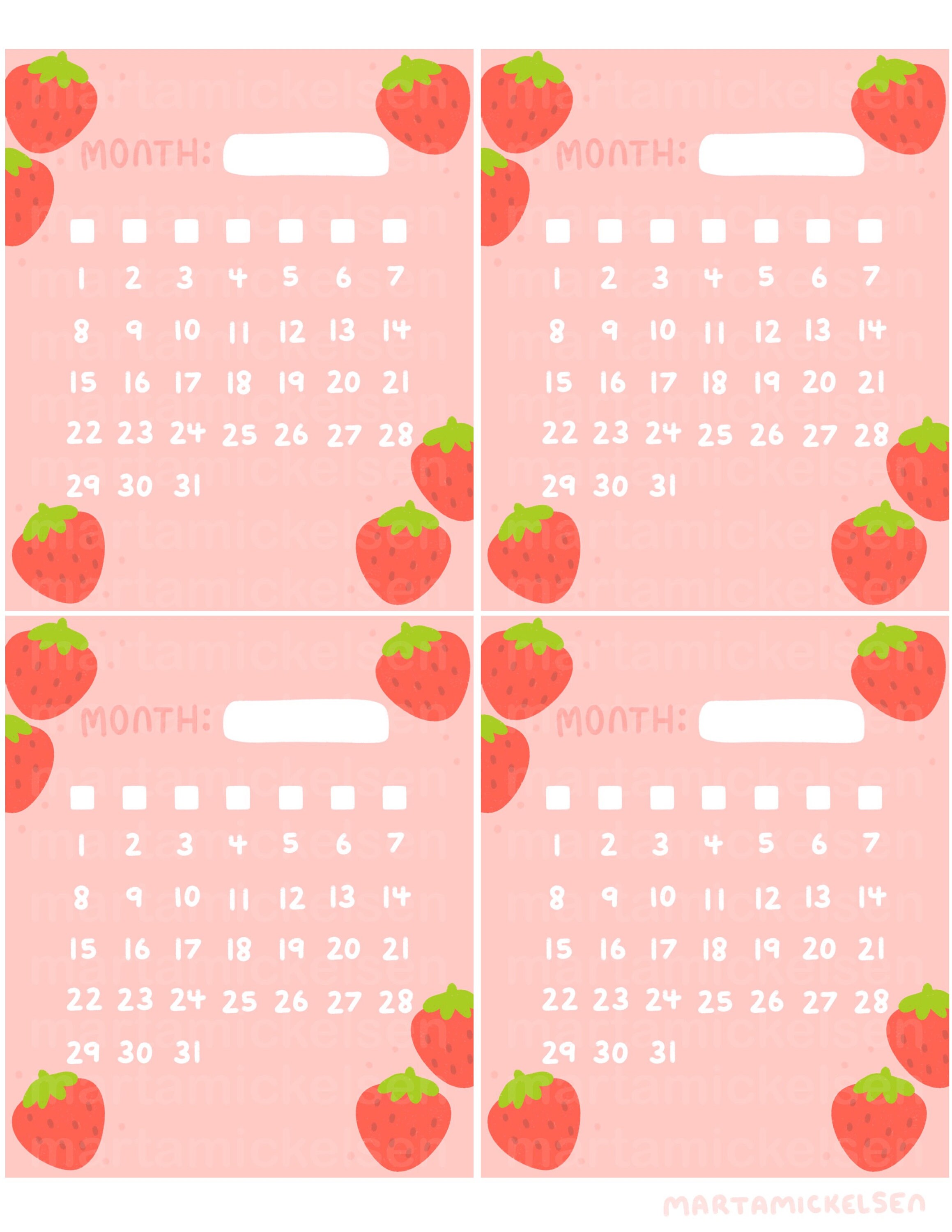 Mini Calendario Mensual Imprimible 【Papelería Bonita Para