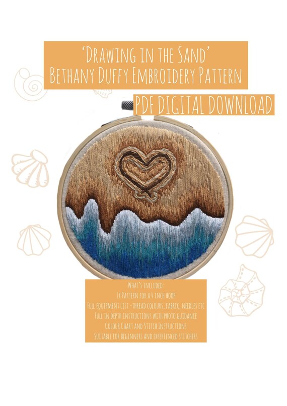 PDF Drawing in the Sand Hand Embroidery Pattern Instant | Etsy