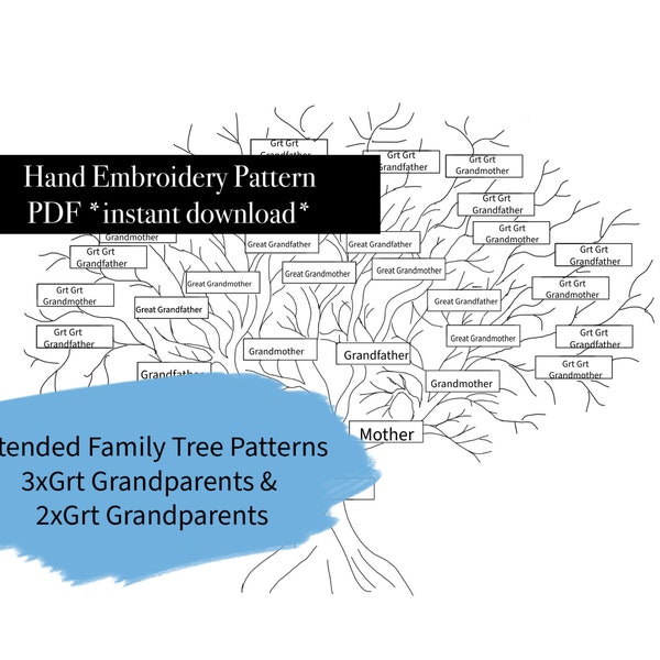 Family Tree Embroidery Template - Etsy
