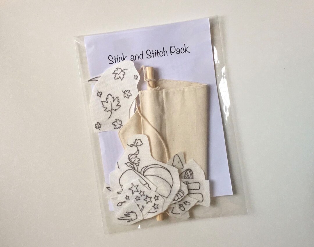 Autumn Stick and Stitch Pack, Embroidery Kit, Embroidery Design, Diy ...