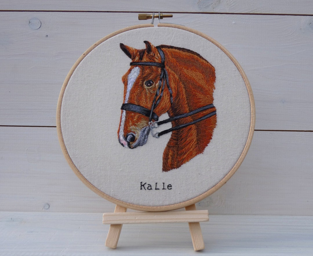 Hand Embroidered Horse Portrait, DISPATCH 6-8 WEEK WAIT, Custom Pet ...