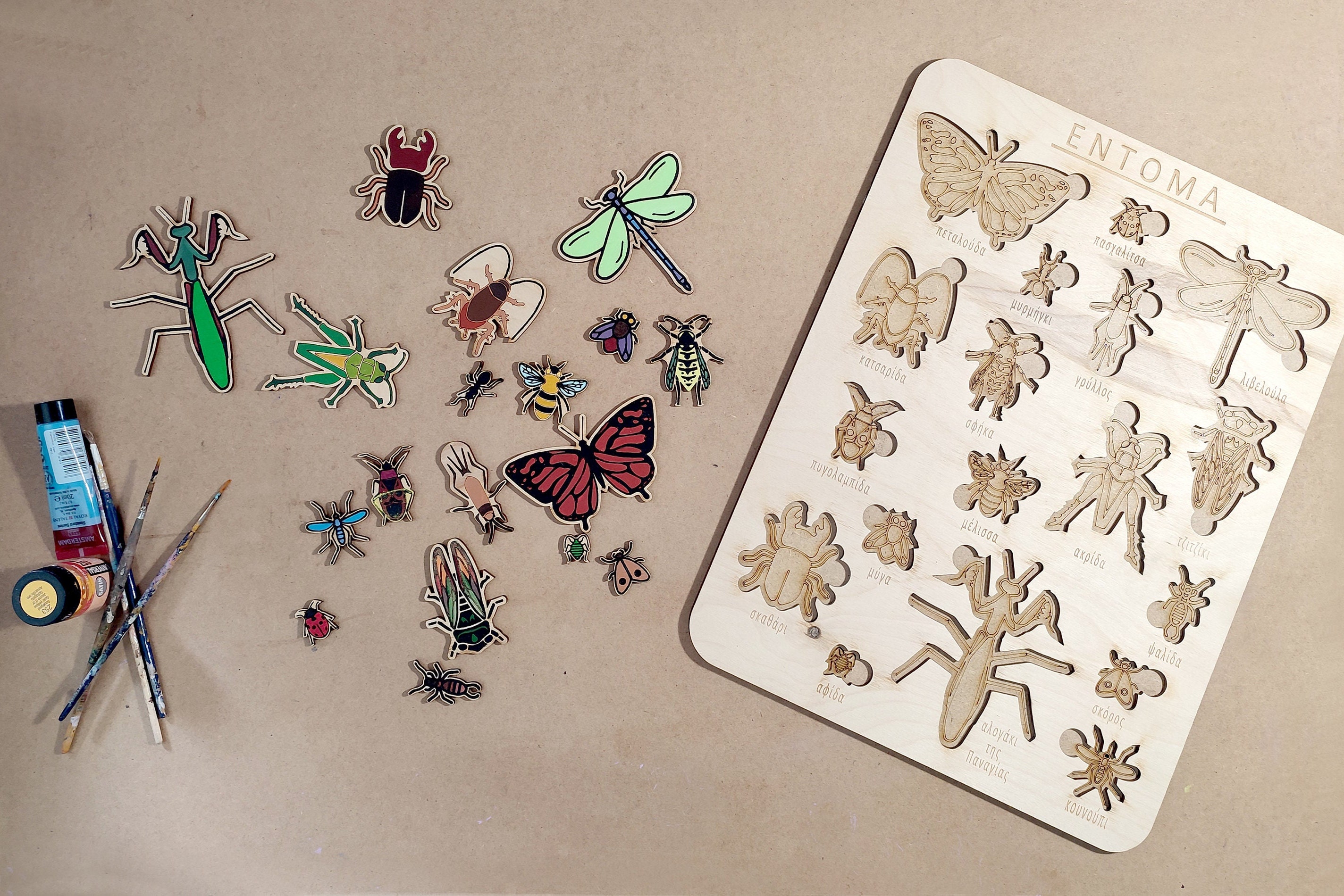 Educational Puzzle insects - Etsy