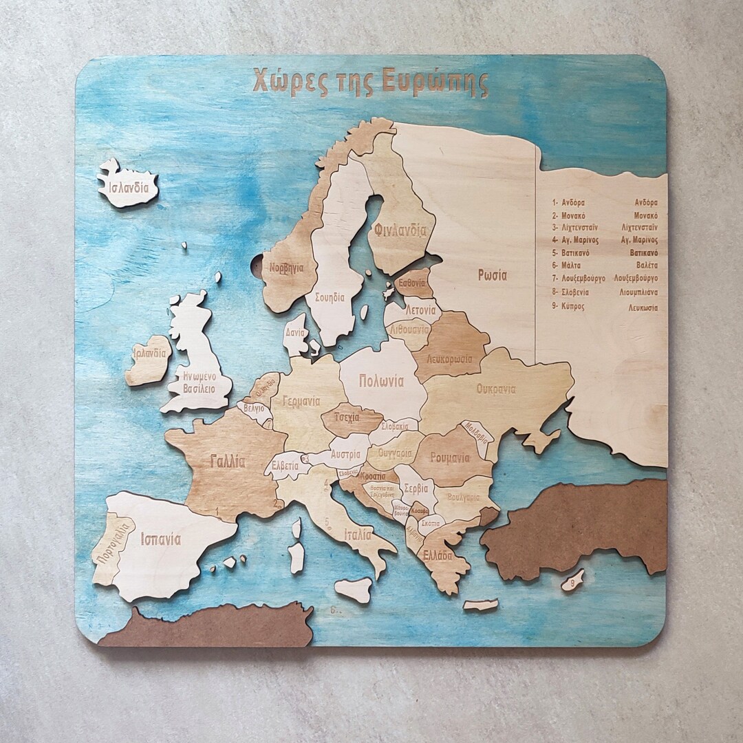 Wooden Puzzle "europe Map" - Etsy