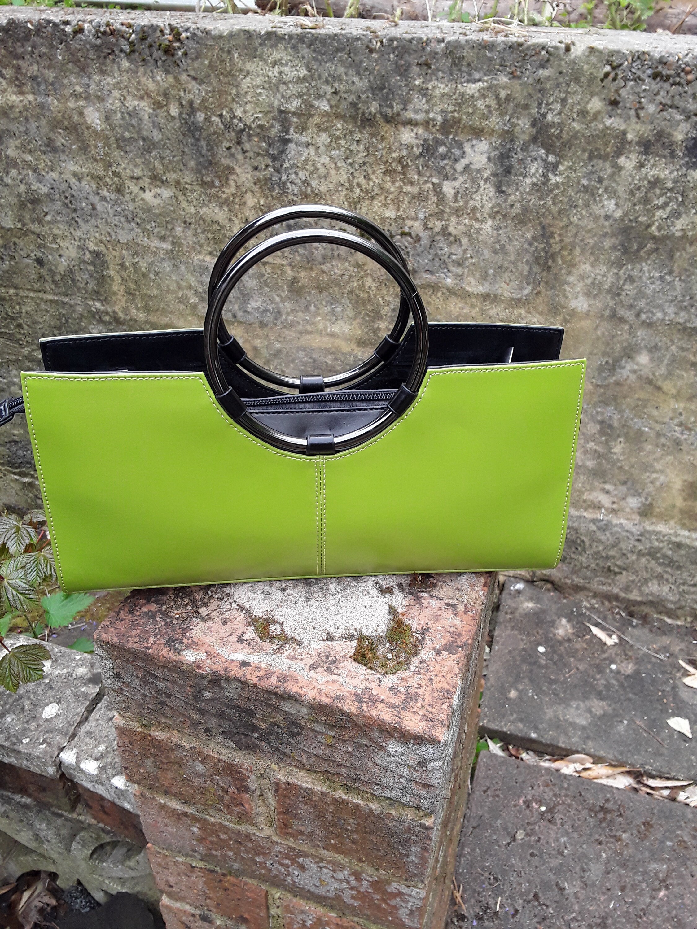 DANIELA MODA Italian Leather Bright Yellow Satchel Purse VERABELLE ...