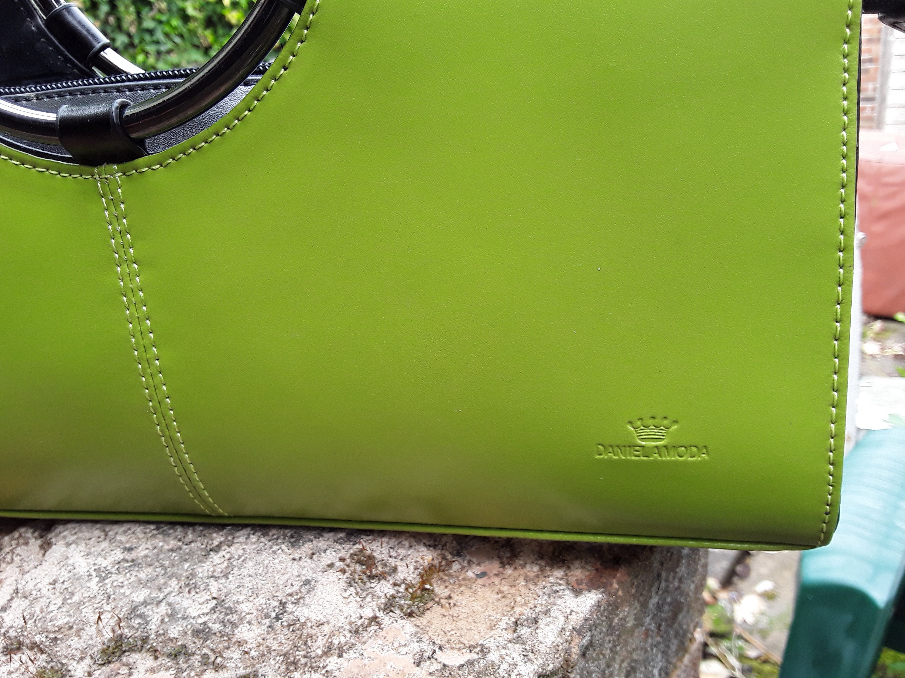 DANIELA MODA Italian Leather Bright Yellow Satchel Purse VERABELLE ...