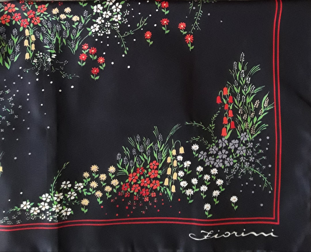VINTAGE FIORINI Elegant Flowers Scarf - Etsy