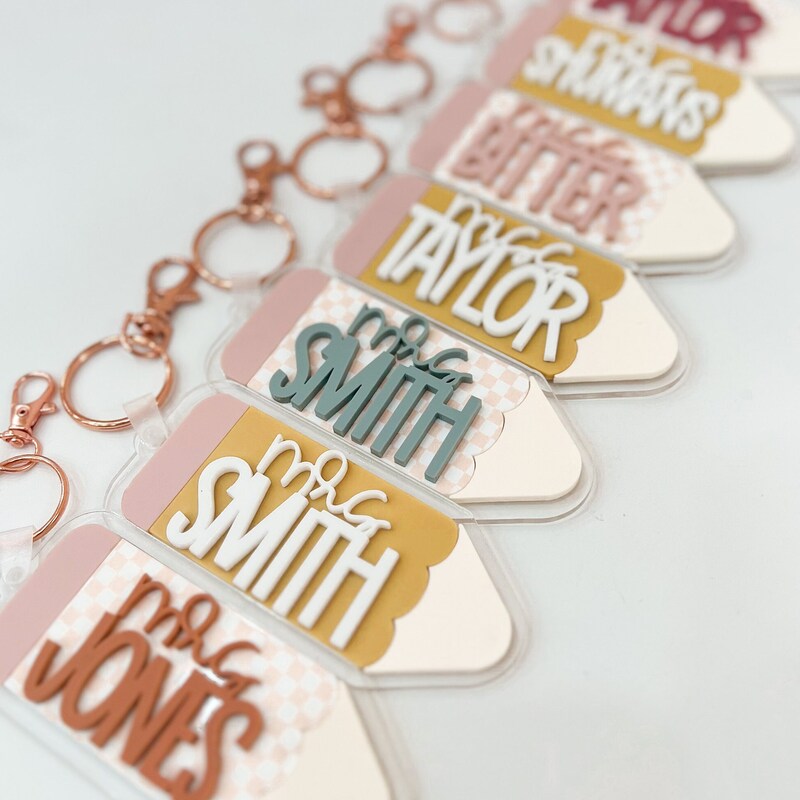 Teacher Keychain - Etsy