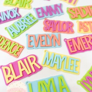 Neon Backpack Tags, Kids Keychains, Personalized Keychain, Acrylic ...