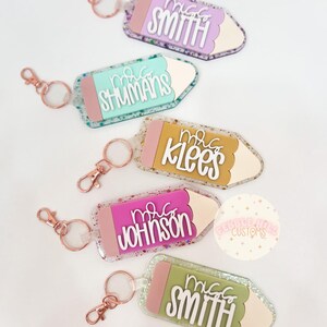 Glitter Pencil Keychain, Retro Teacher Keychain, Teacher Gifts, Teacher ...