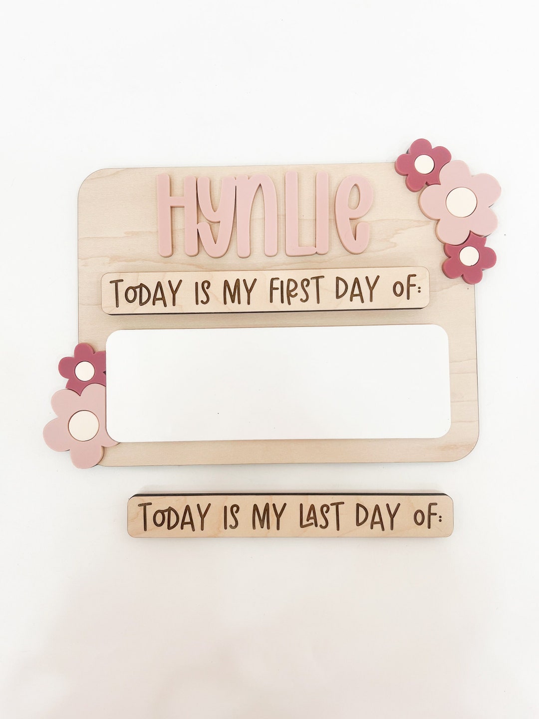 Floral Girls First Day of School Sign, Interchangeable Back to School ...