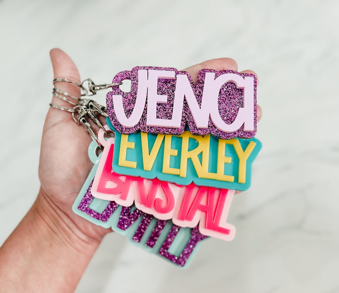 Backpack Tags, Kids Keychains, Personalized Keychain, Acrylic Keychain ...