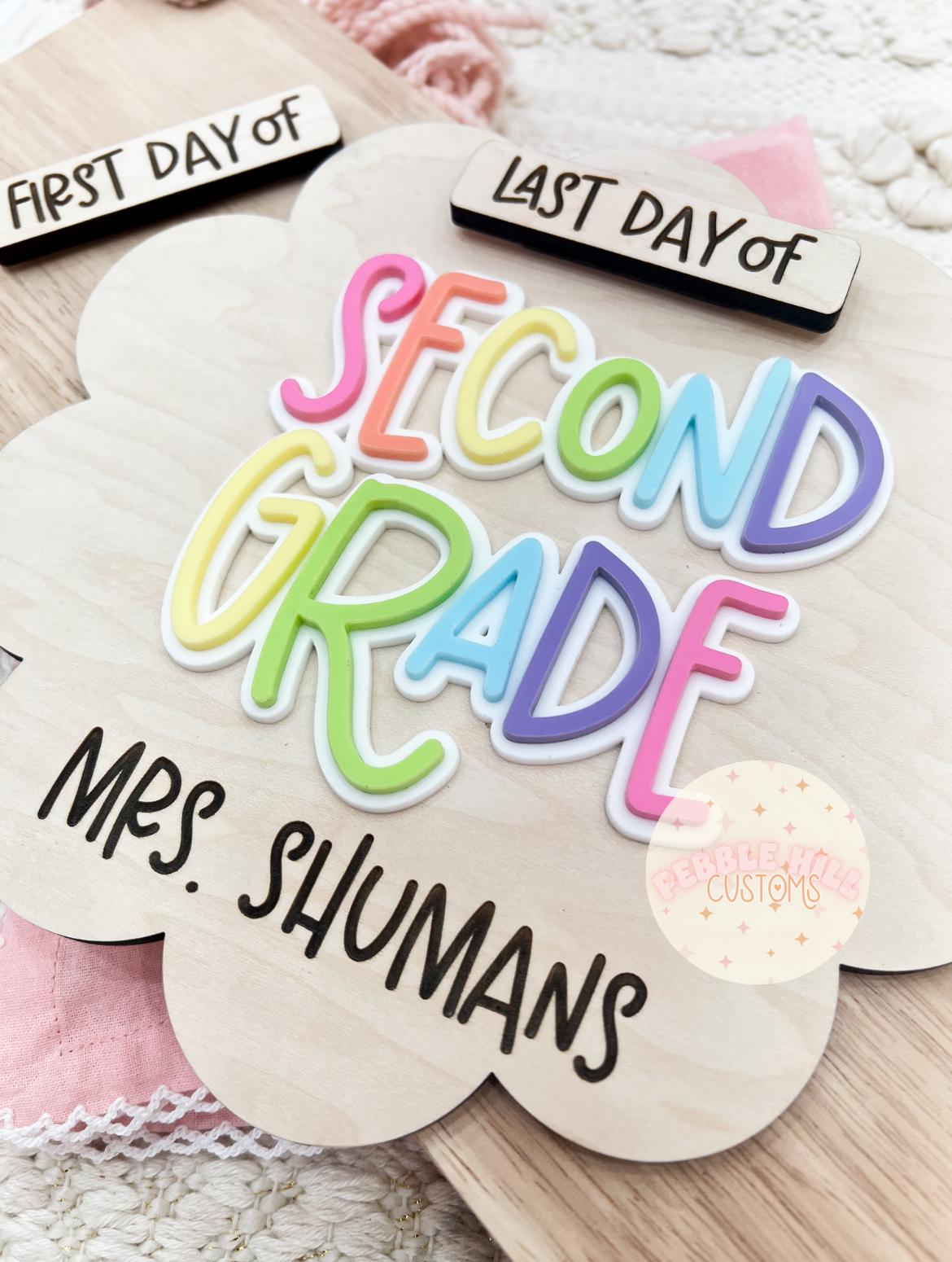 Classroom First Day of School Sign, Interchangeable Back to School ...