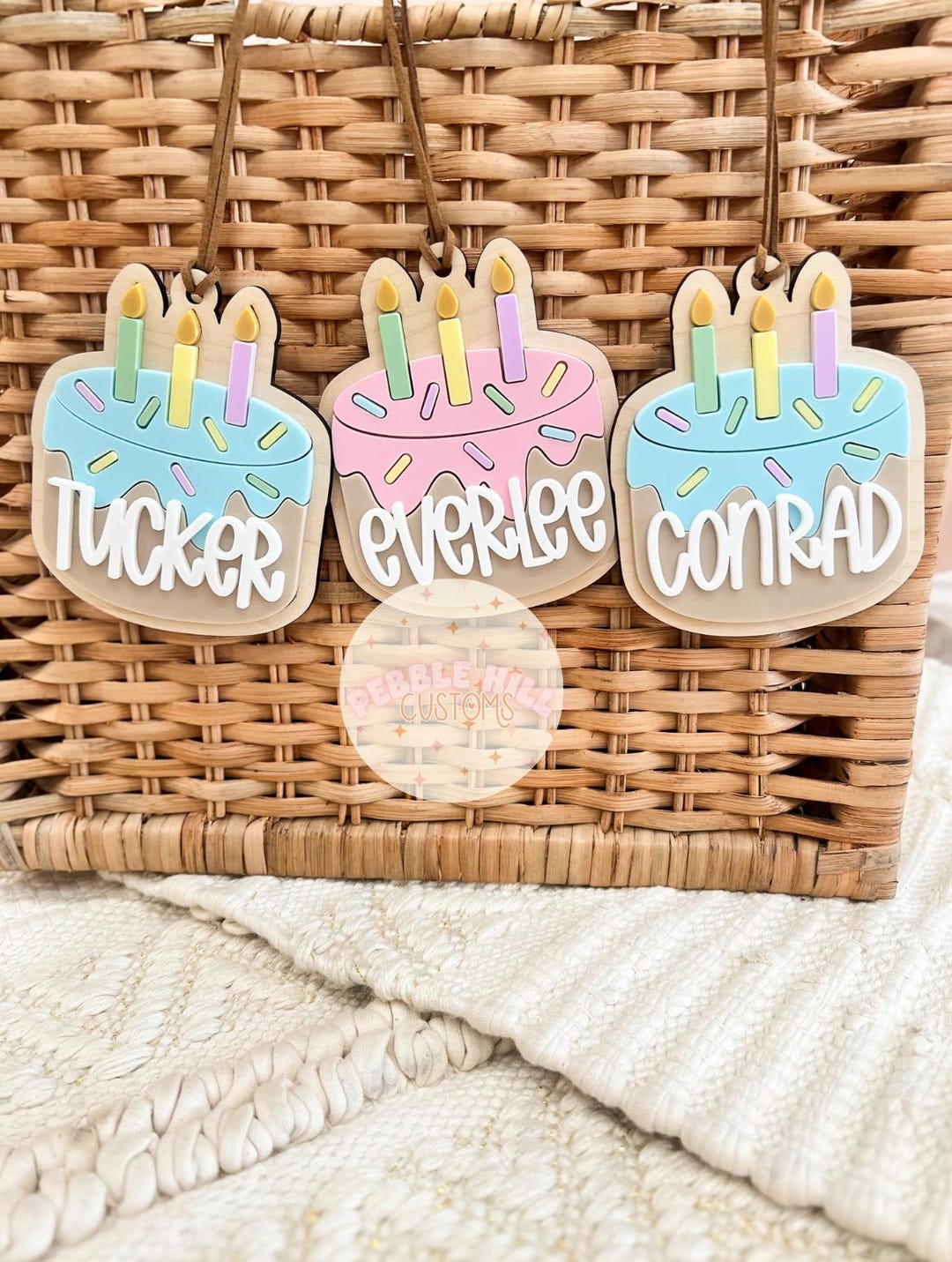 Birthday Cake Gift Tag, Party Favor, Birthday for Kids, Personalized ...