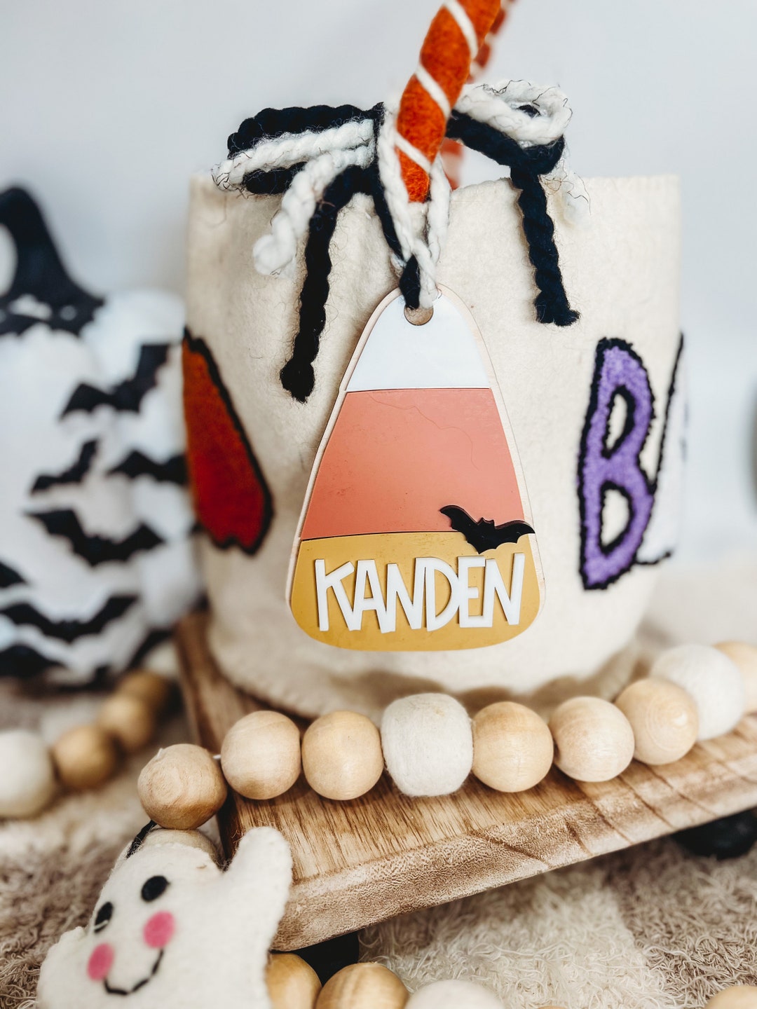 Candy Corn Halloween Tag Halloween Basket Tag Halloween - Etsy