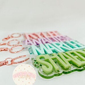 Confetti Glitter Backpack Tags, Kids Keychains, Personalized Keychain ...