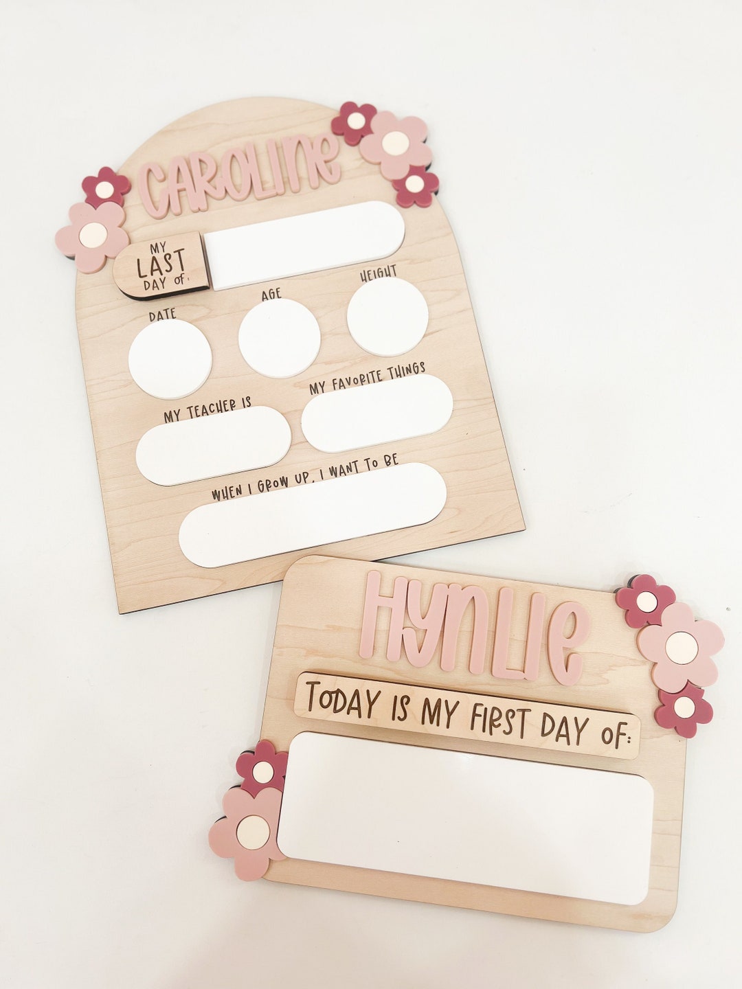Floral Girls First Day of School Sign, Interchangeable Back to School ...