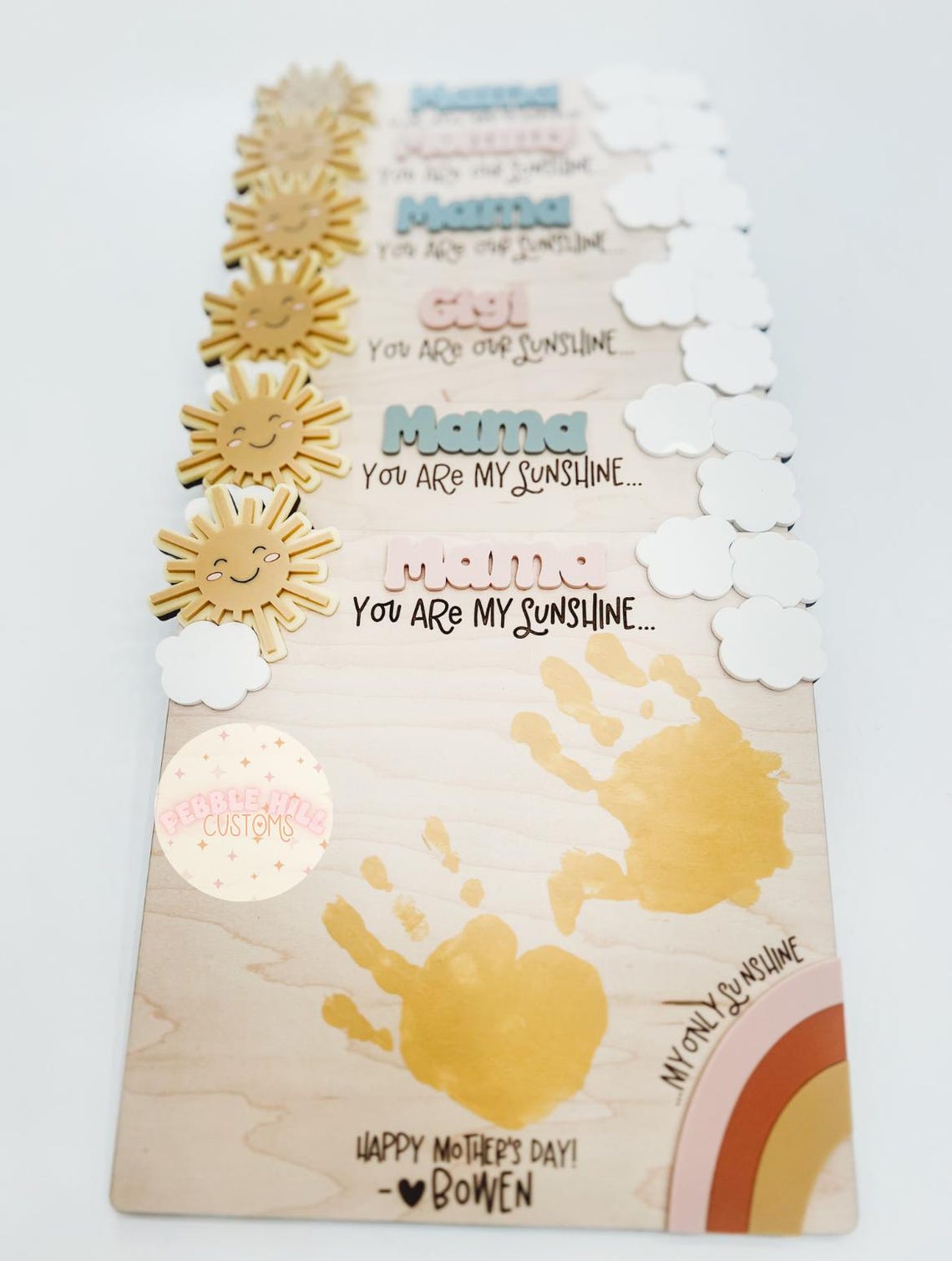 Sunshine Mother’s Day Handprint Sign, Gifts for Mom, Gifts for Grandma ...