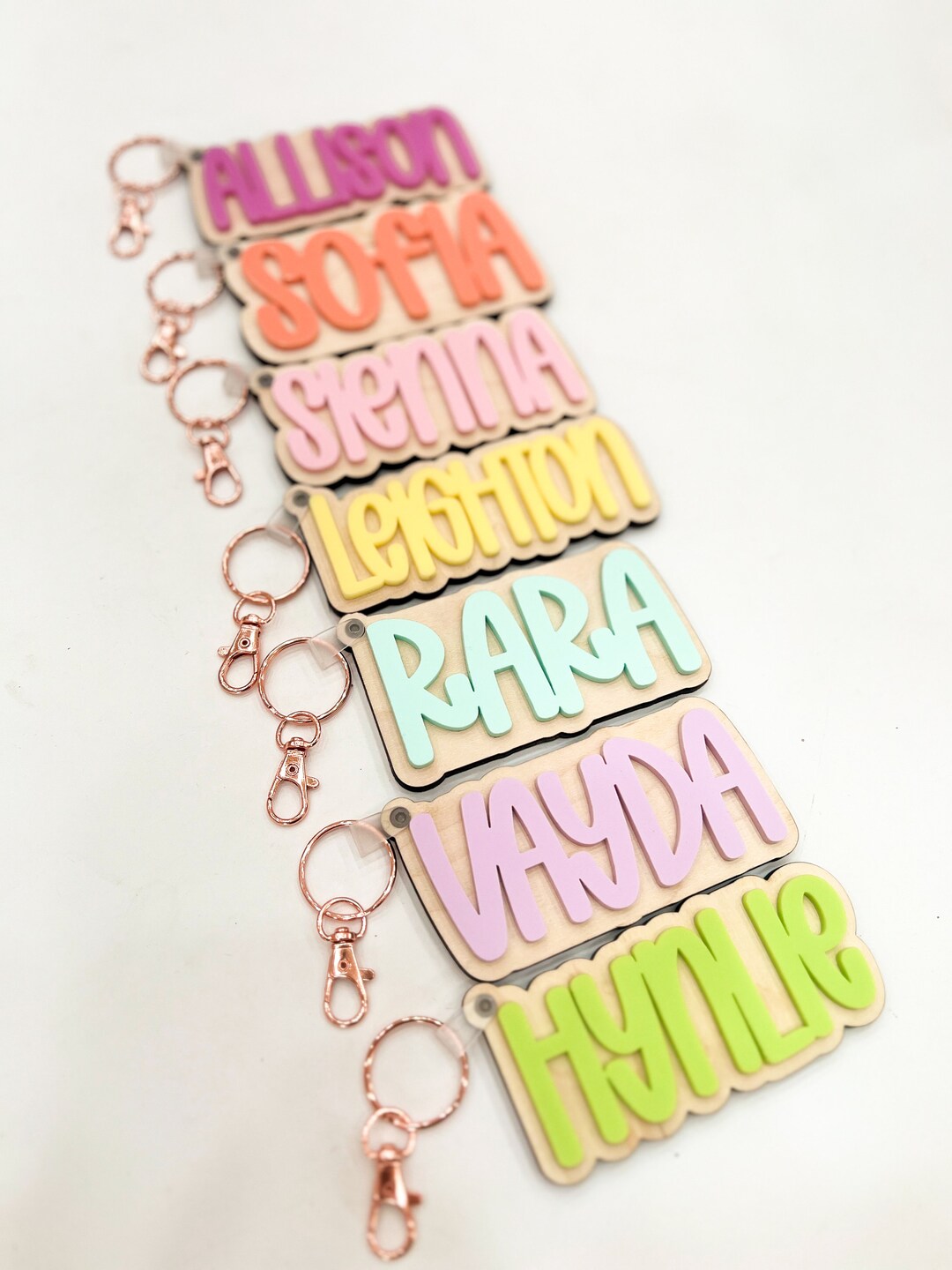 Wood/acrylic Backpack Tags, Kids Keychains, Personalized Keychain ...
