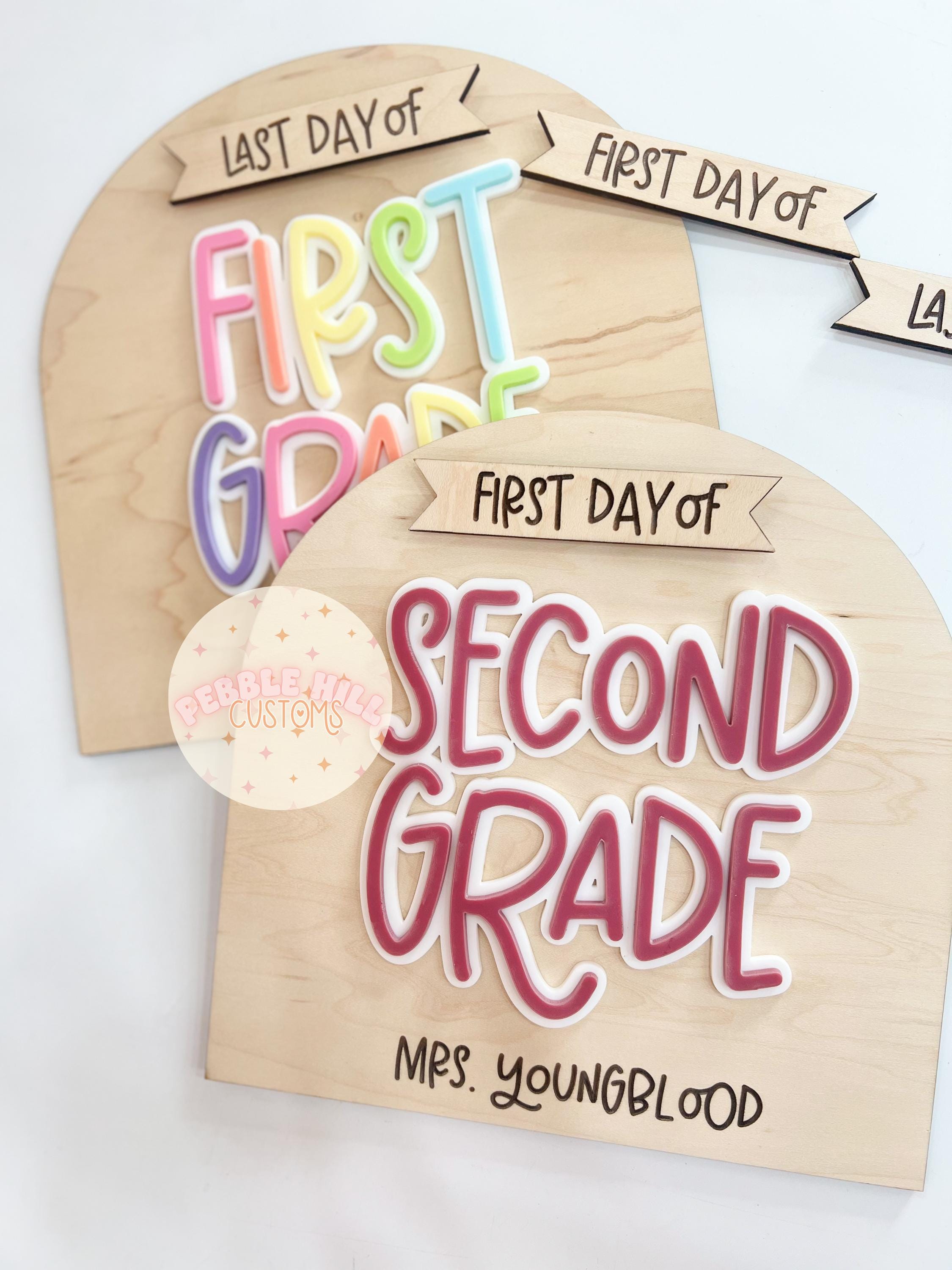 Classroom First Day of School Sign, Interchangeable Back to School ...