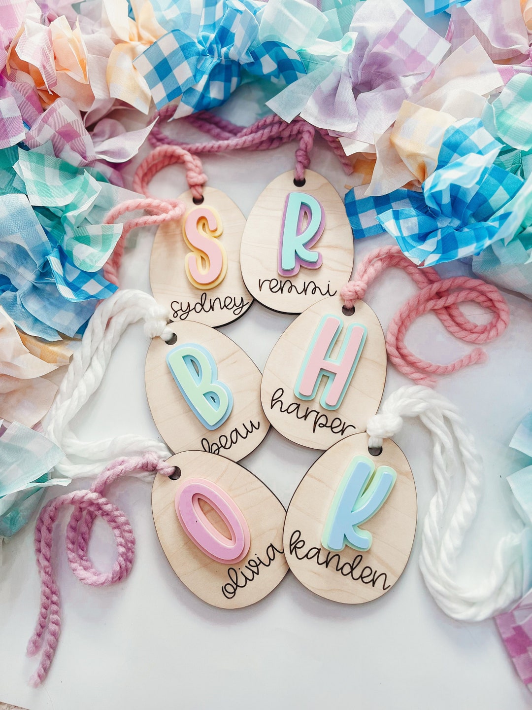 Wood Egg Easter Tags, Easter Basket, Easter for Kids, Personalized Name ...