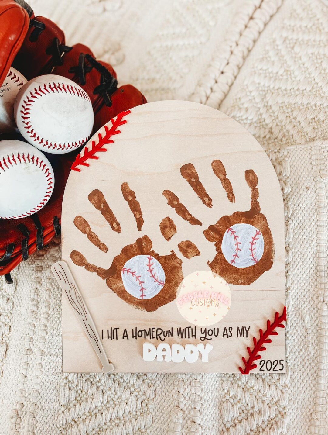 Baseball Father's Day Handprint Sign, Kids DIY, Gifts for Dad ...