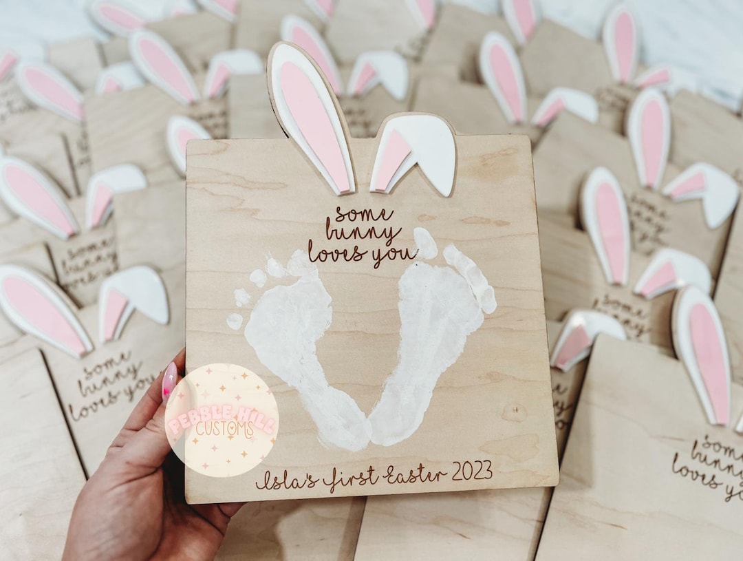 My First Easter Sign, Some Bunny Loves You, Kids Milestones, Footprint ...