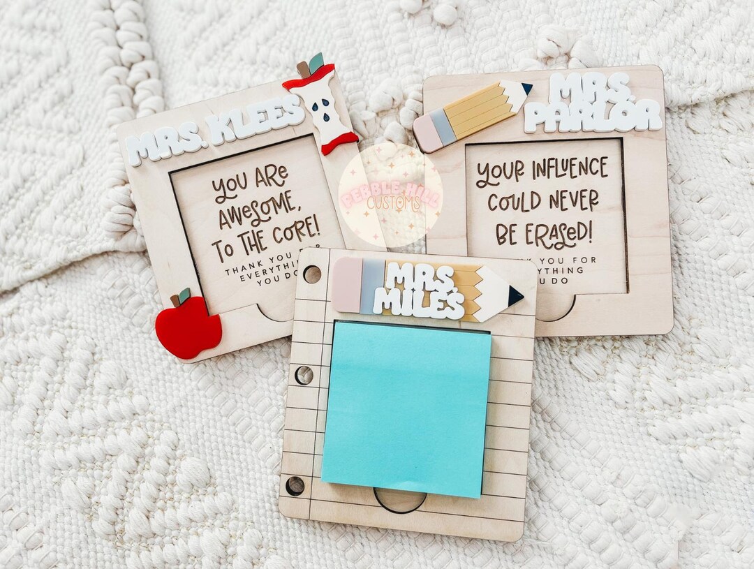 Teacher Sticky Note Holder , Teacher Gift, Teacher Appreciation, Last ...