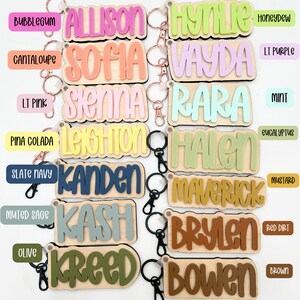 Wood/acrylic Backpack Tags, Kids Keychains, Personalized Keychain ...