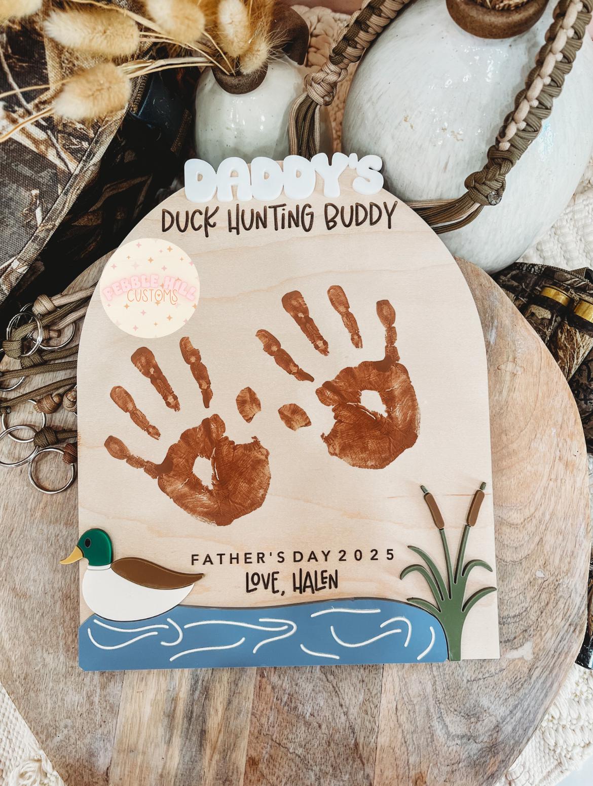 Duck Hunting Father's Day Handprint Sign, Kids DIY, Gifts for Dad ...