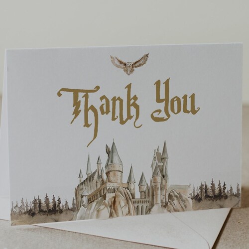 EDITABLE Magical Thank You Card Template Printable Folded - Etsy